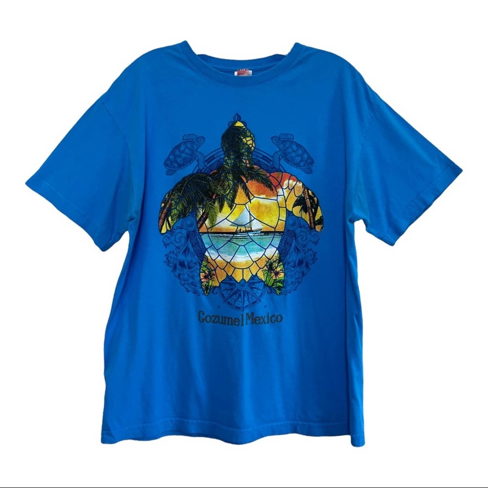 Vintage Y2k Vsco Girl Turtle Mexico Graphic Tee - Gem